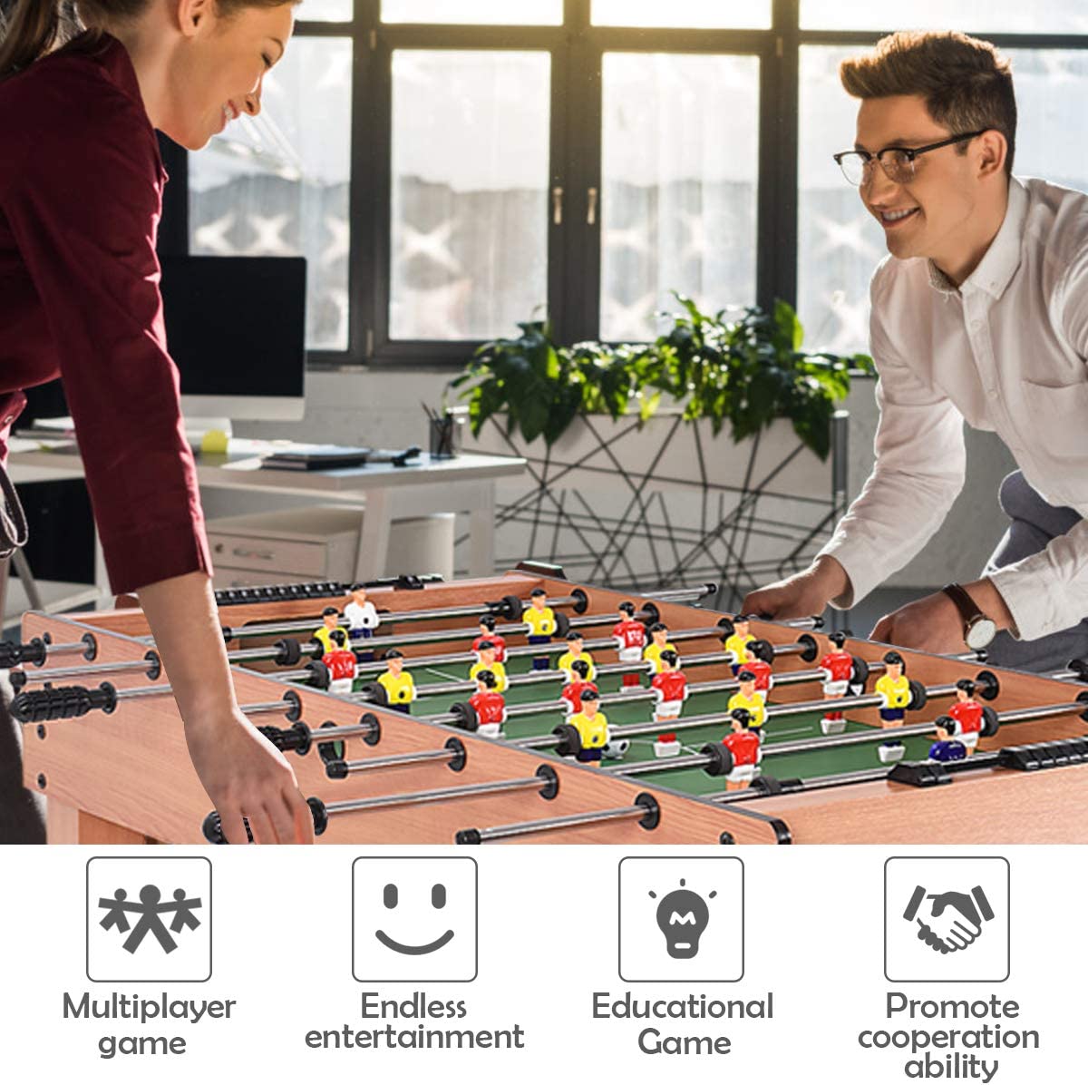 48” Foosball Table, Wooden Soccer Table - Asim's Sports
